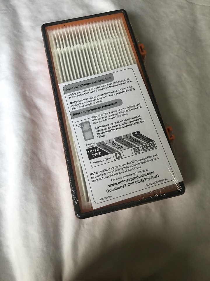 HOLMES AER1 HEPA TYPE A REPLACEMENT FILTER SMOKE GRABBER MODEL HAPF30AS ...