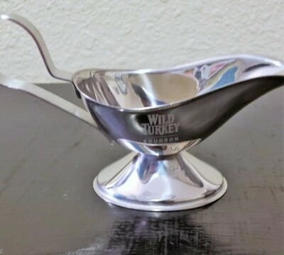 Wild Turkey Gravy Boat Shot Glasses SET OF 2 Kentucky Bourbon Metal NEW ...