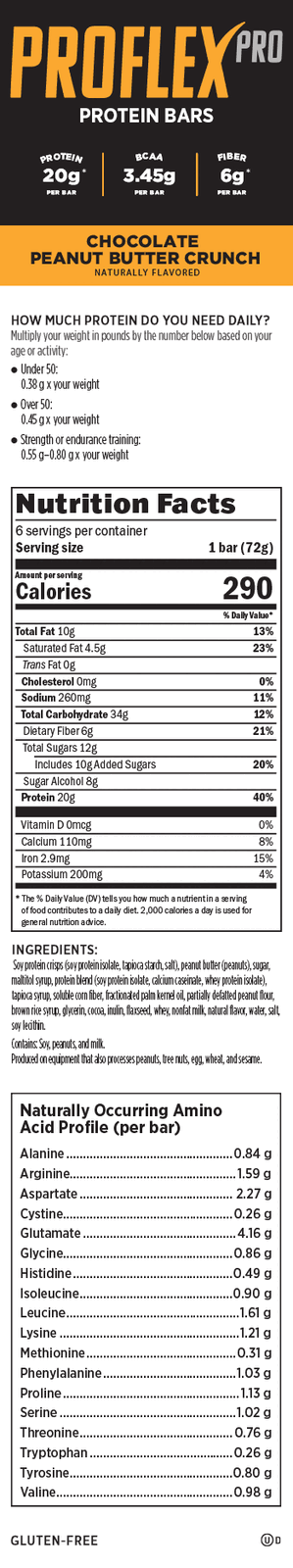 Melaleuca Proflex Pro Protein Bar Chocolate Peanut Butter Crunch 6 Bars ...