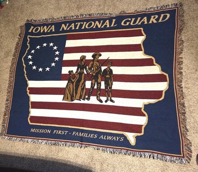 Large Iowa National Guard Afghan Throw Blanket 71" by 55" | eBay