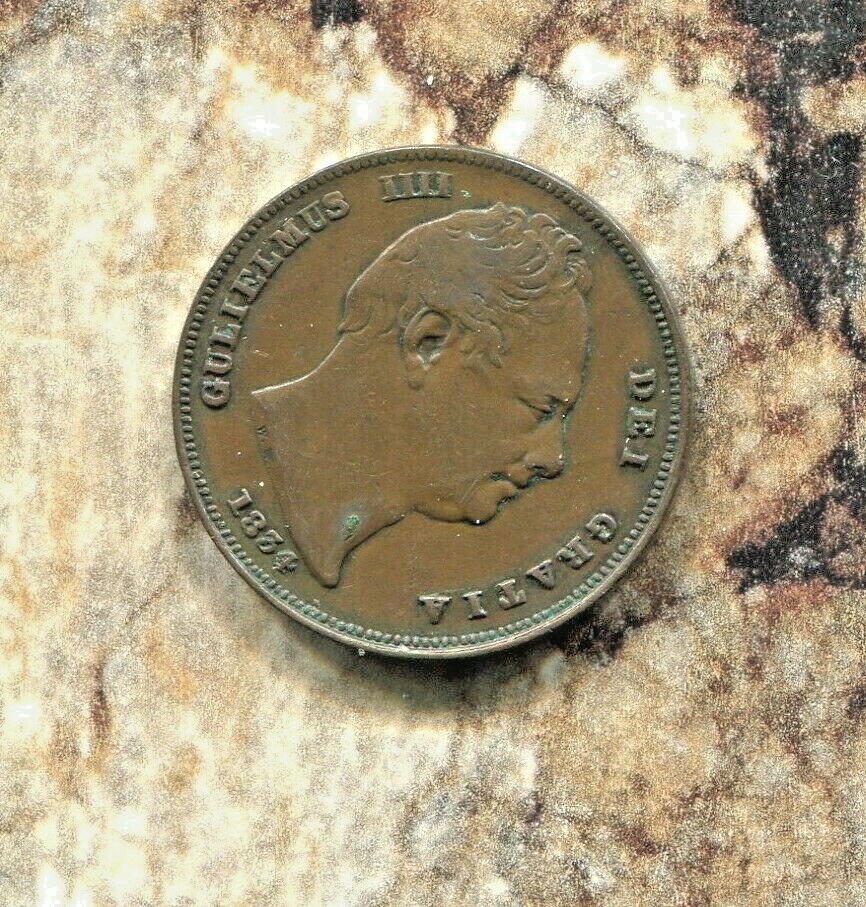 GREAT BRITAIN - BEAUTIFUL HISTORICAL WILLIAM IV COPPER FARTHING, 1834 ...