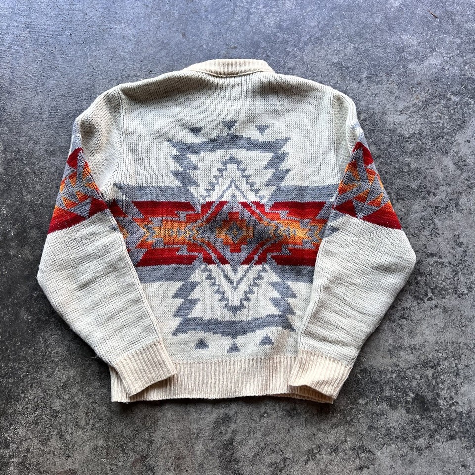 Vintage 70s Pendleton Chief Joseph Wool Aztec Print Sweater Crewneck ...
