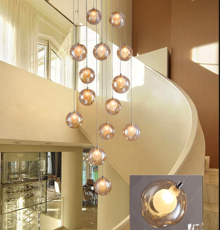 Modern LED Bubble Glass Globe ball Ceiling Light Villa New Stair ...