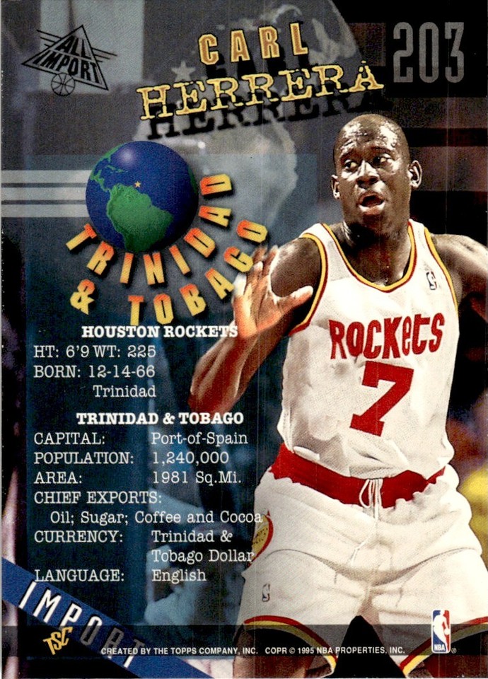 1994-95 Stadium Club Basketball Card Carl Herrera Houston Rockets #203 ...