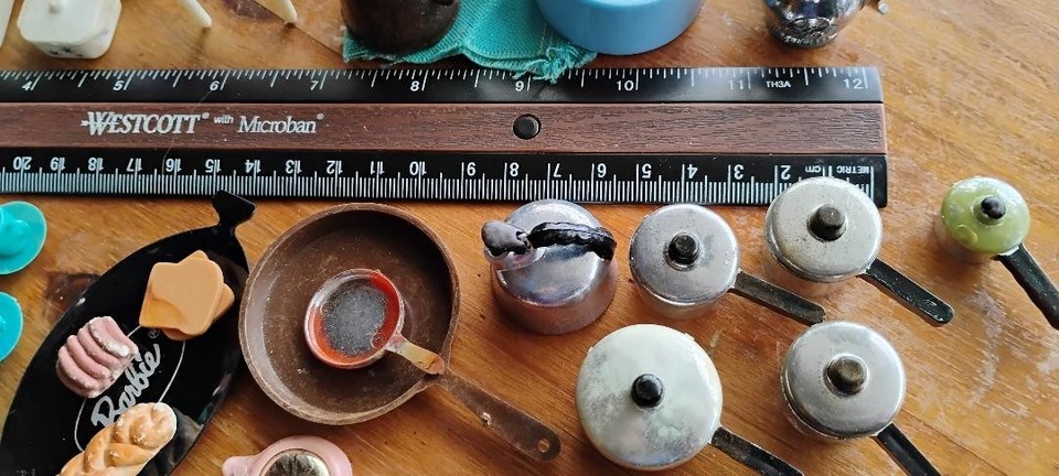 Vintage Miniature Dollhouse Dishes Mixed Lot Corning Ware Pots Salesman ...