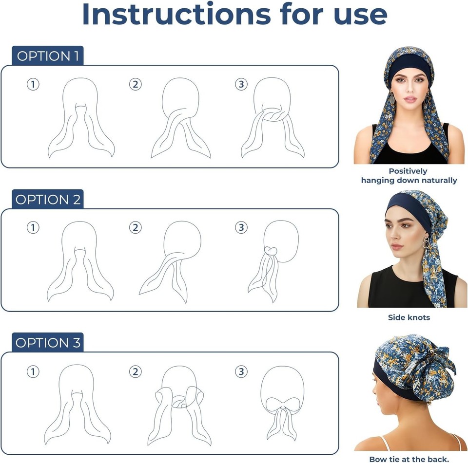 FADACHY Chemo Headwear for Women Head Scarfs Turbans UK Cancer Scarves ...