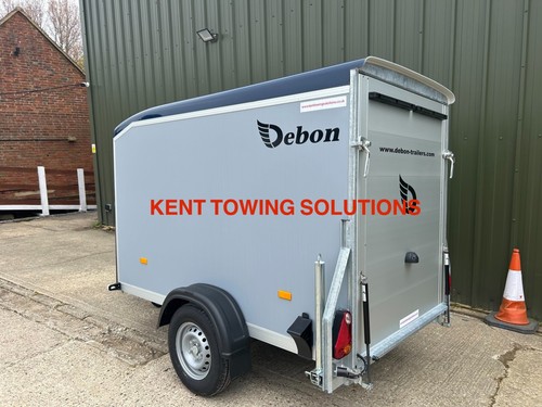 New Blue Debon C255 Tow Box Van Bike Quad Trailer with Ramp 1300KG MGW ...