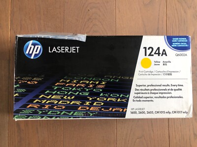 HP 124A Genuine Q6001A Yellow Colour Printer Ink Toner Print Cartridge ...