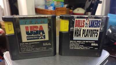 Sega Genesis Cart Only Lot: Team USA Basketball & Bulls vs Lakers NBA ...