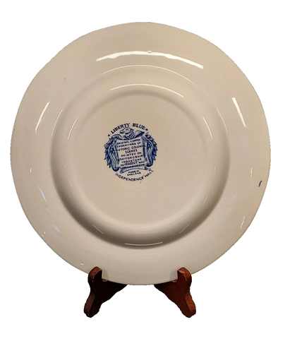 4 Liberty Blue Independence Hall Dinner Plates 10" Staffordshire ...