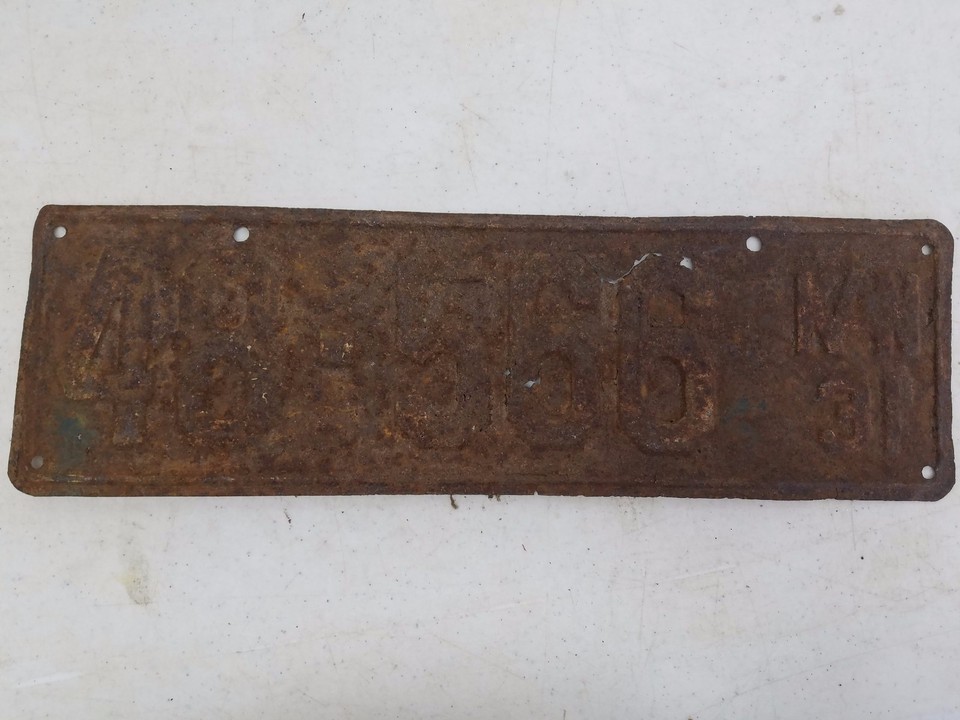 1931 KANSAS Rice County License Plate 48-566 | eBay