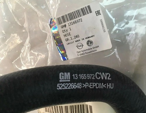 13165972, Original GM Opel, Einl.-SCHLAUCH KÜHLER TOP 1.3 CDTI, ASTRA-H ...