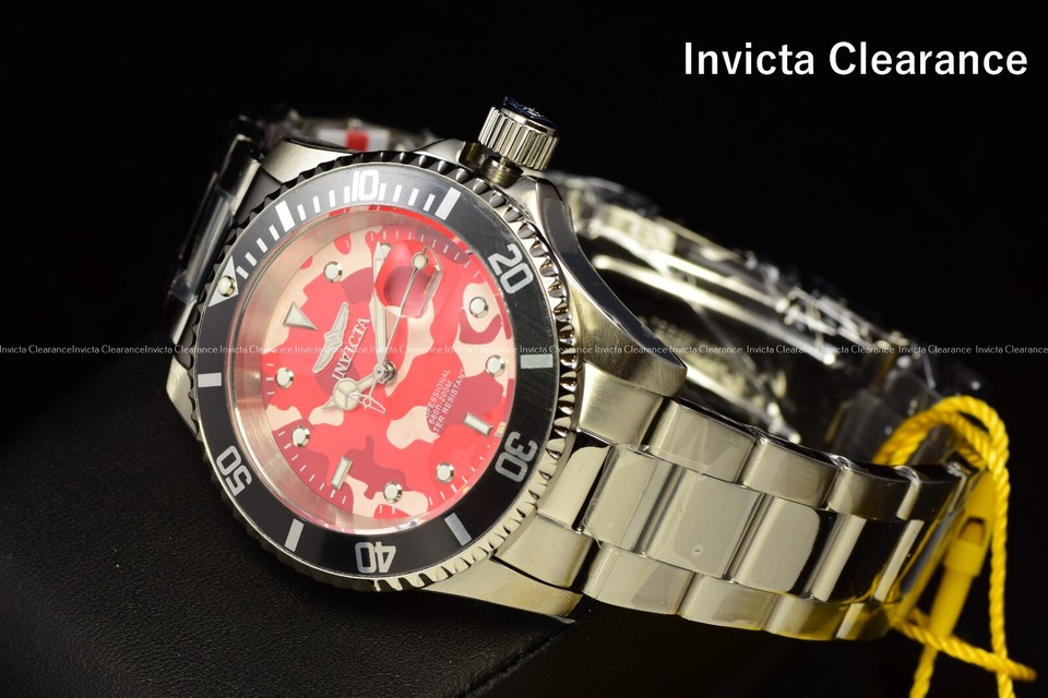 Invicta Pro Diver 40mm CAMO SERIES CAMO DIAL Silver Tone SS Mens Watch ...