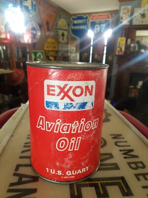 Full Exxon Company USA Red Aviation Oil Can Airplane US Quart ...