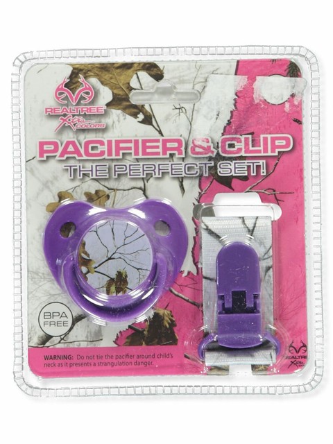 Pacifier & Lanyard Clip Set Realtree Orthodontic BPA Purple for sale ...
