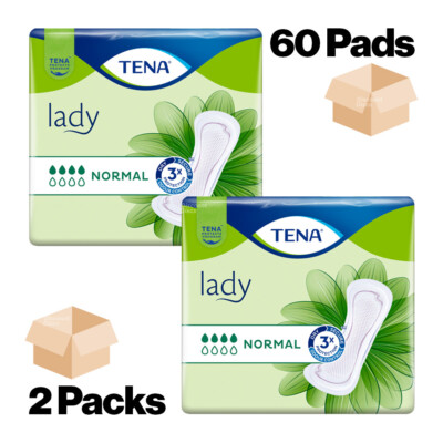 60 TENA Lady NORMAL Incontinence Pads Highly Absorbent Pad for Women 2 ...
