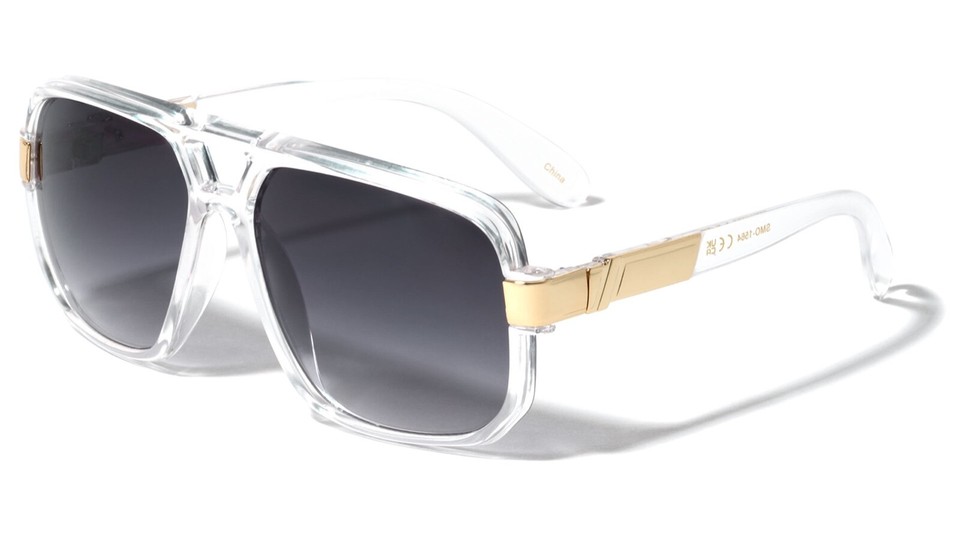 GAZELLE SQUARE SPORT AVIATOR SUNGLASSES OVERSIZED RUN DMC HIP HOP RETRO ...