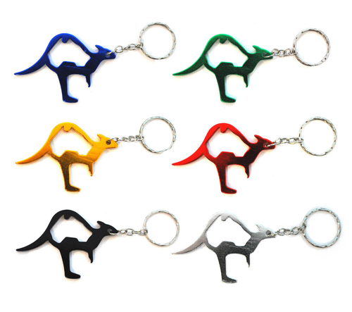 6 x KANGAROO KEY RING KEY RINGS AUSTRALIA AUSTRALIAN BOTTLE OPENER ...