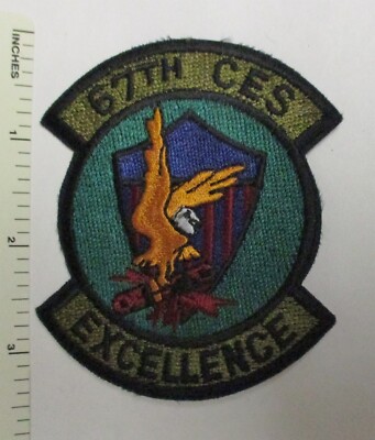 US AIR FORCE 67th CES CIVIL ENGINEERING SQUADRON PATCH Subdued Original ...
