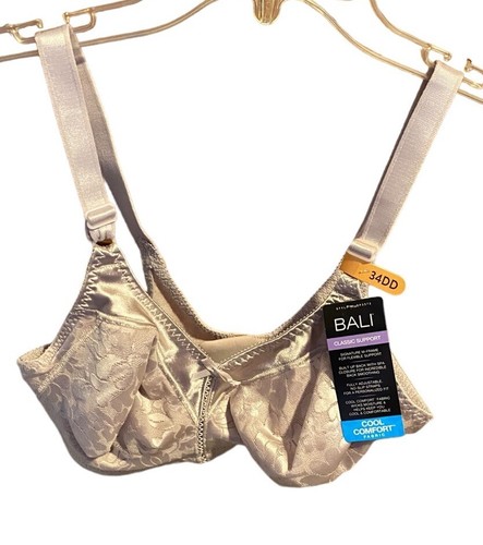 Bali Double Support Bra Wire Free Lace Spa Closure Soft Lt Purple Size ...