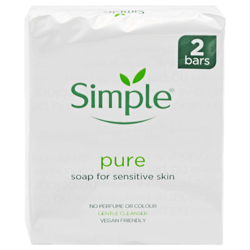 Simple Pure Soap 2 x 100g for Sensitive Skin Cleanse and Purify Face ...