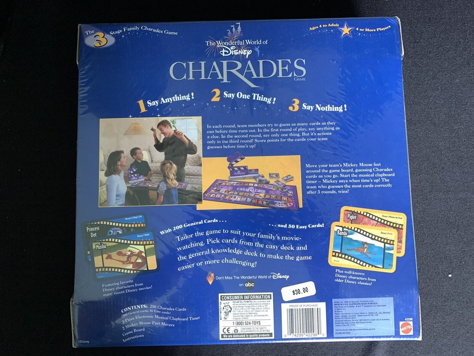 Disney Charades The 3 Stage Family Charades Game With Musical Timer In ...