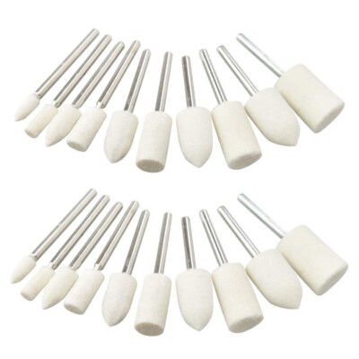 20Pcs Felt Polishing Buffing Pads Wheel Wool Plastic for Dremel Rotary ...