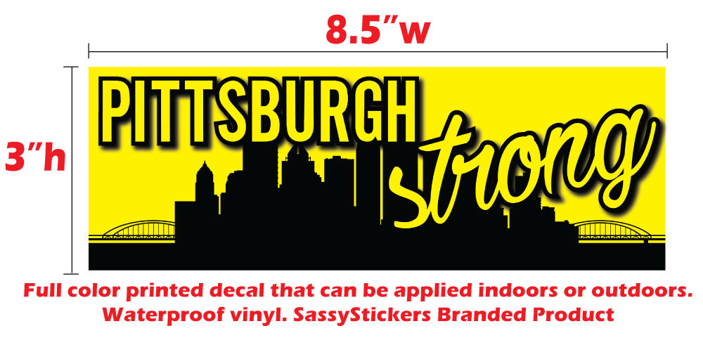 Pittsburgh Strong Skyline Flag 8.5" x 3" Sticker Decal PA Pennsylvania ...