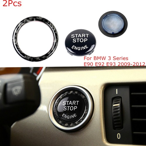 2x For BMW E90 E92 E93 2009-2012 Start Stop Switch Button Cover Sticker ...