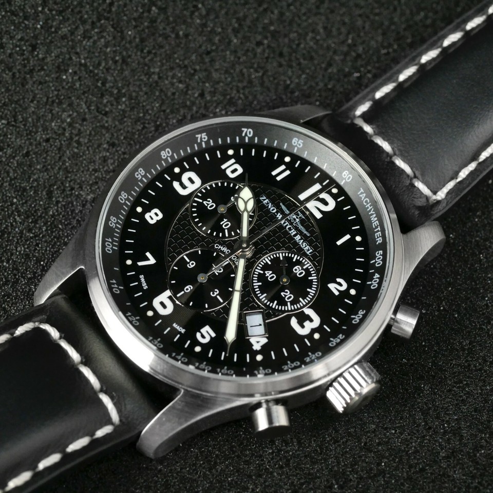 Zeno-Watch Basel Tachymeter Chronograph Swiss Men's Watch 42mm 4013 ...