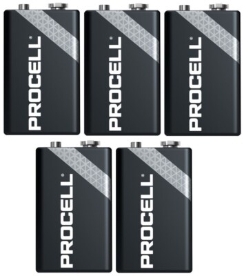 5 DURACELL PROCELL 9V 6LR61 ALCALINA INDUSTRAL PROFESSIONAL | eBay