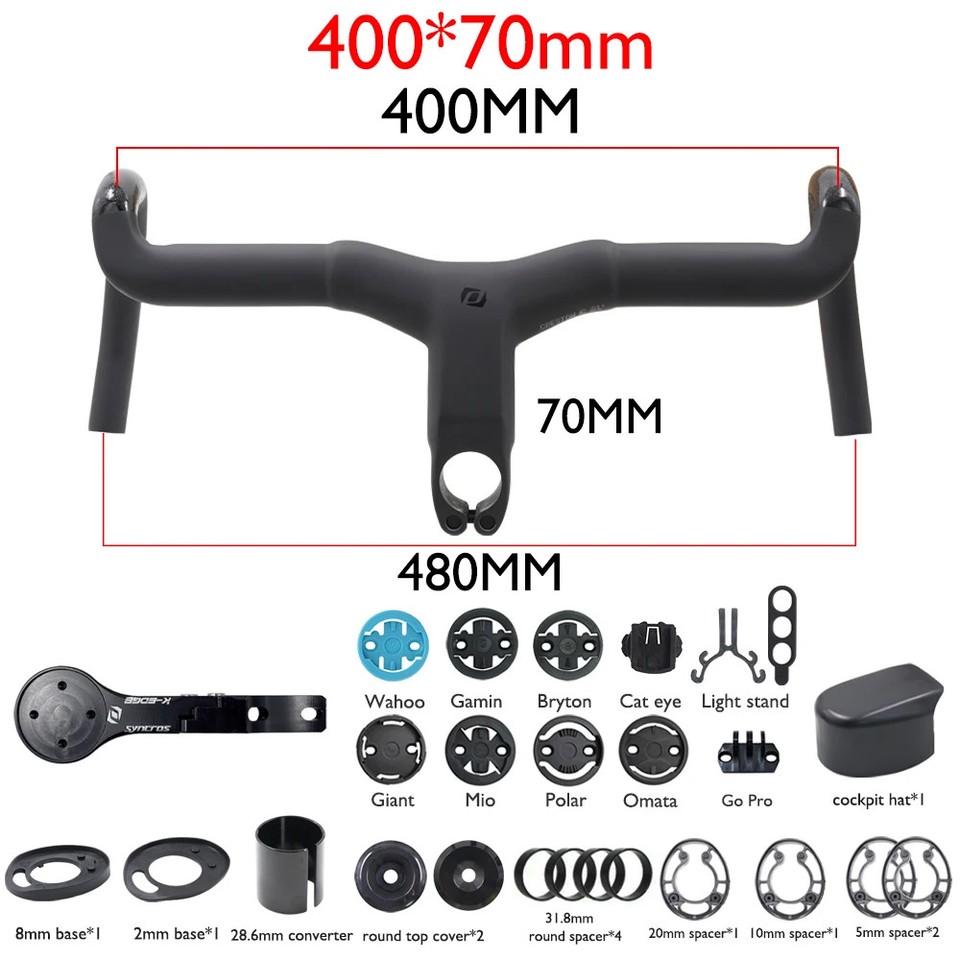 Carbon Fiber Gravel Road Bike Handlebar Internal Cable Routing Drop Bar ...