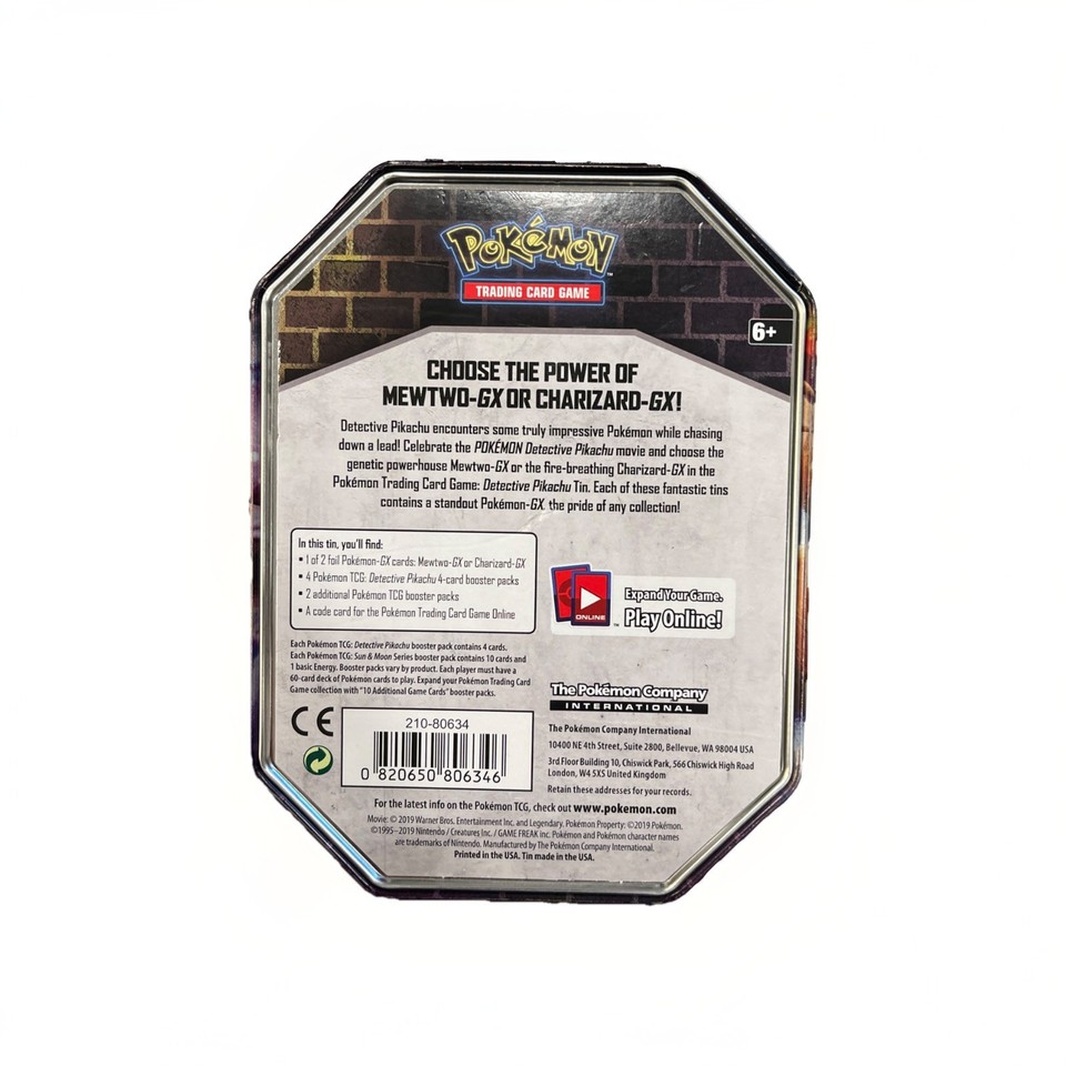 Pokemon TCG GS Detective Pikachu Collector's Tin featuring Pikachu ...