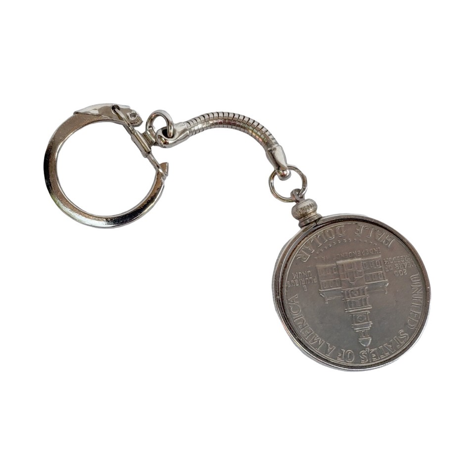 Vintage $.50 Kennedy half dollar coin bezel keychains coin not included ...