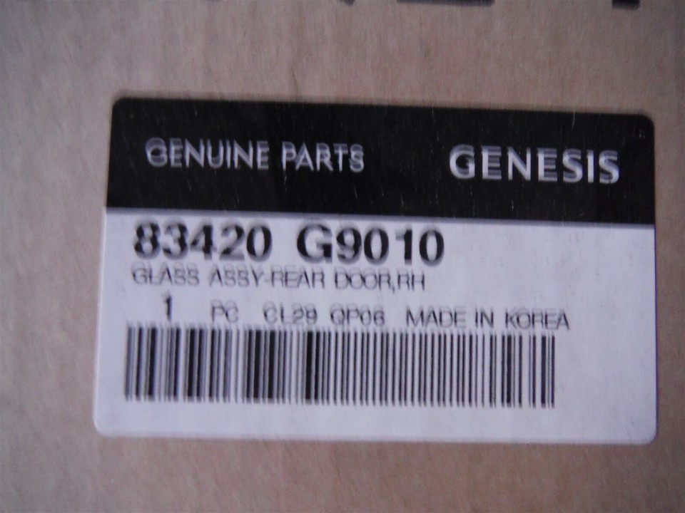 2019-2020 GENESIS G70 RIGHT REAR DOOR GLASS ASSEMBLY OEM 83420 G9010 | eBay