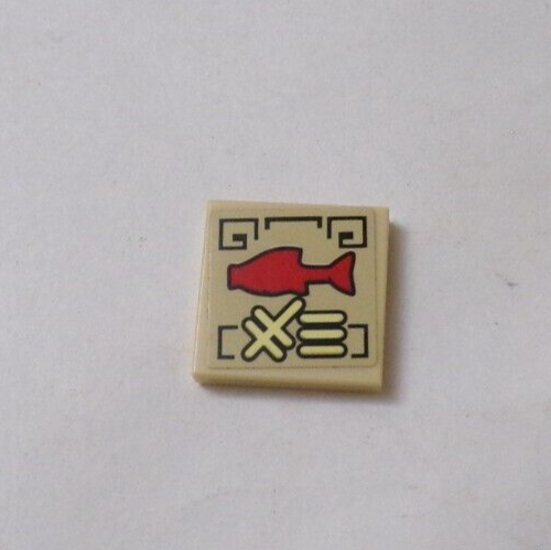 Lego x1 Tan 2x2 Tile, Red Fish Ninjago Logogram Sticker, 3068bpb1320 ...