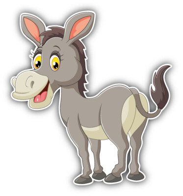 Funny Donkey Cartoon Car Bumper Sticker Decal - "SIZES" | eBay