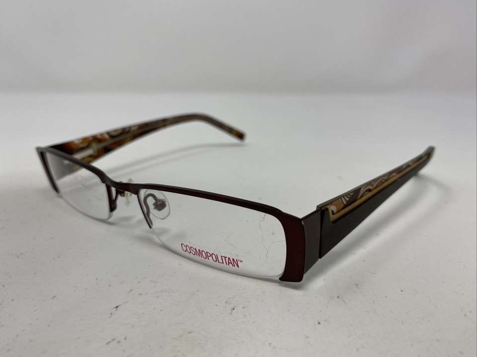 Cosmopolitan OH SO PRETTY BROWN 51-18-140 Half Rim Eyeglasses Frame ...