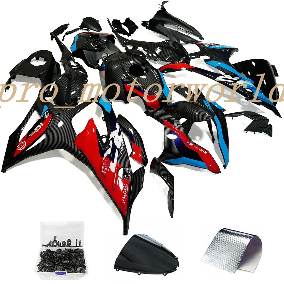 Carbon Fiber Fairing Kit w/Bolts For BMW S1000RR 2023-2024 Black Blue ...