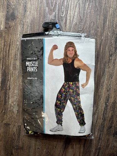80's Neon Men's Muscle Pants Adult Exercise Costume Workout Gym Paint ...