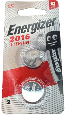 2 PACK ENERGIZER ECR2016 CR2016 Lithium Bat. (GREAT EXPIRE 12/33) FREE ...
