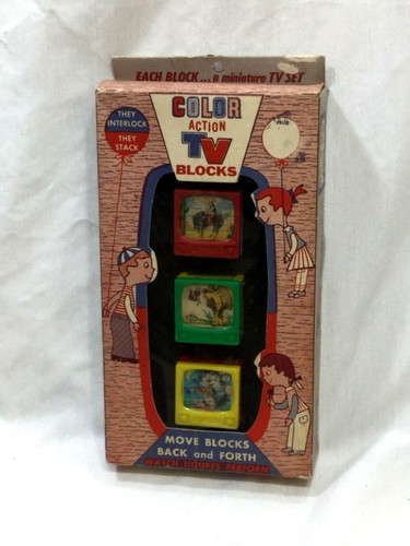 1950s Vintage Kohner Vari Vue Color Tv Blocks Flicker Toy Boxed MISB ...