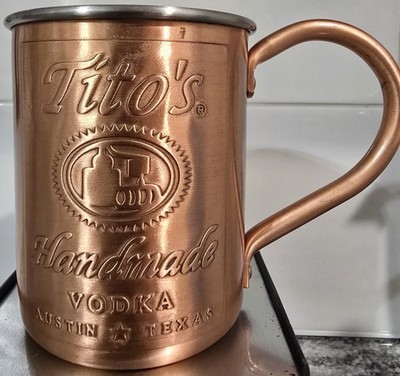 TITO'S Handmade Vodka 12oz Copper Moscow Mule Cups Mug, Barware, Barely ...