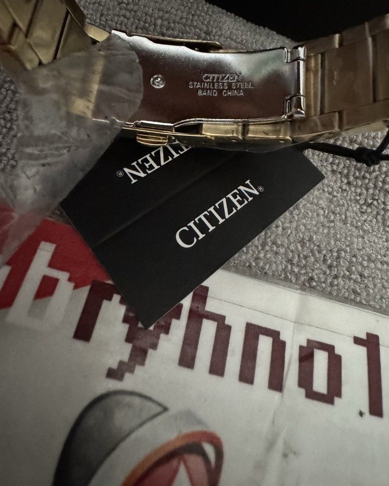 Citizen Weekender Chronograph Eco-Drive Gold Black Dial Watch Mens ...