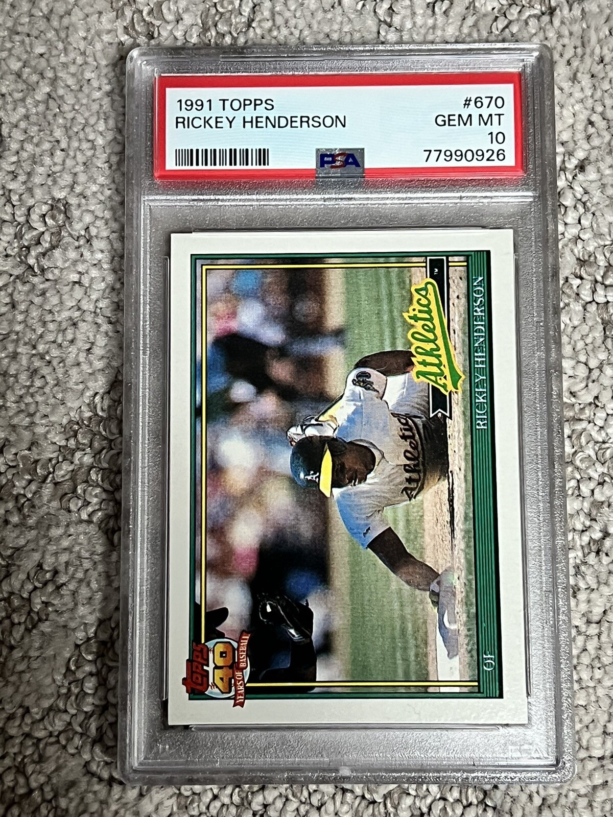 PSA 10 BASEBALL CARD 1991 TOPPS HOF RICKEY HENDERSON OAKLAND A’s | eBay