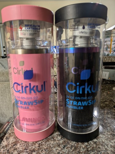 Cirkul Tumbler 24oz Black All-Day StrawSip Stainless Steel Mug Cup ...