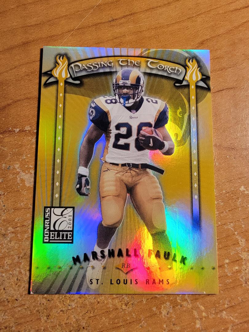 2001 Donruss Elite #PT-14 Marshall Faulk #874/1000 Passing the Torch | eBay