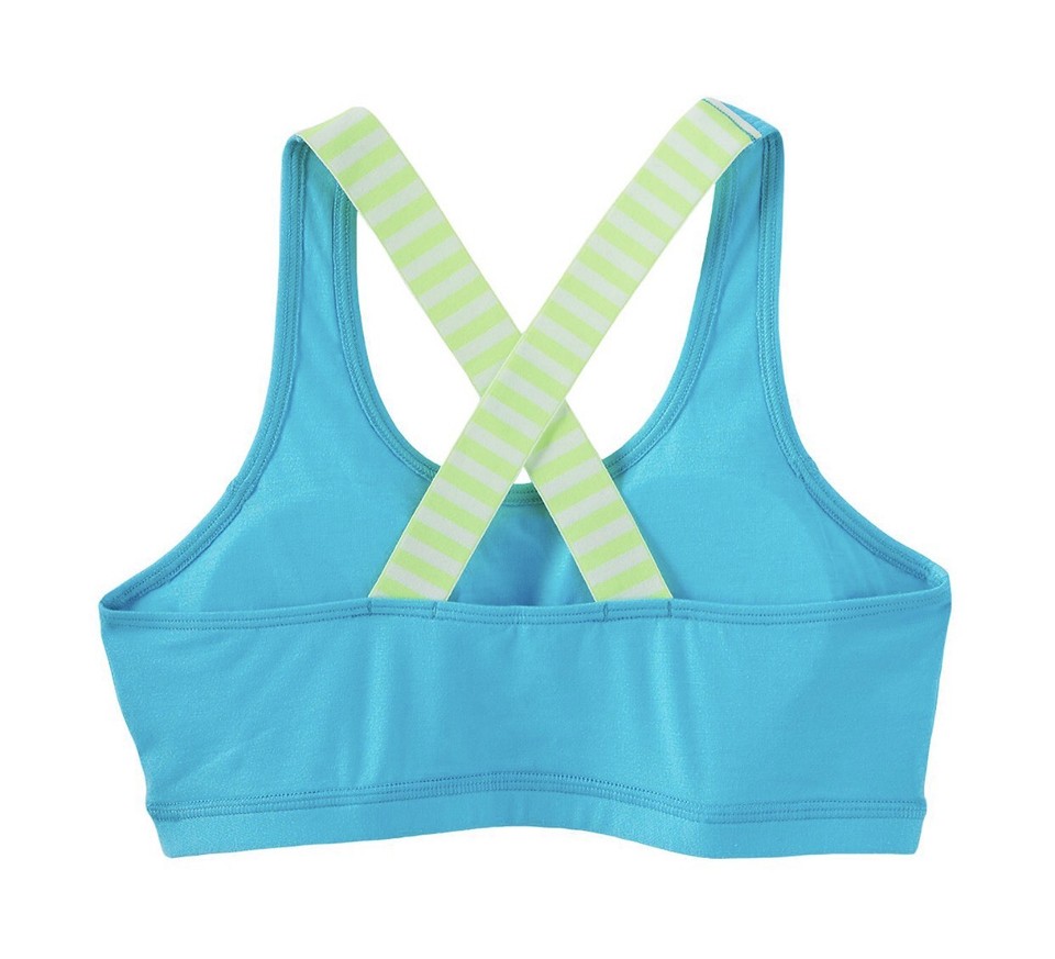 Girls SO Striped Sports Bra, Bird Song Blue, Size M, NWT | eBay