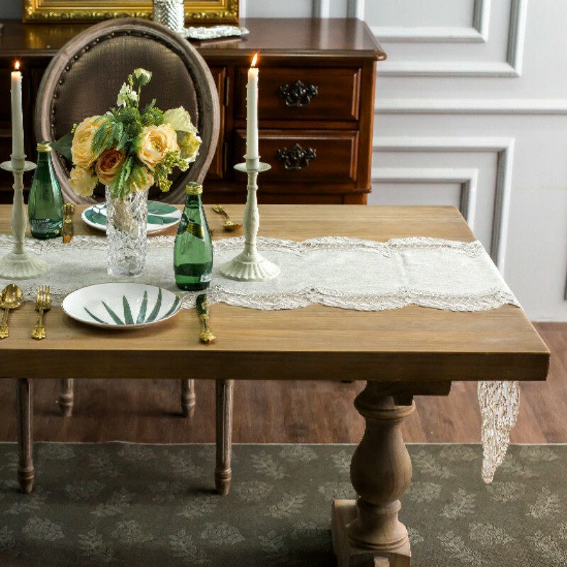 Lace Table Runner Embroidered Dresser Scarf Macrame Tablecloth Tulle ...