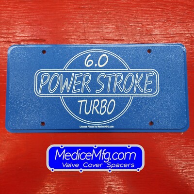 License Plate "6.0L POWERSTROKE" In BLUE FORD | eBay